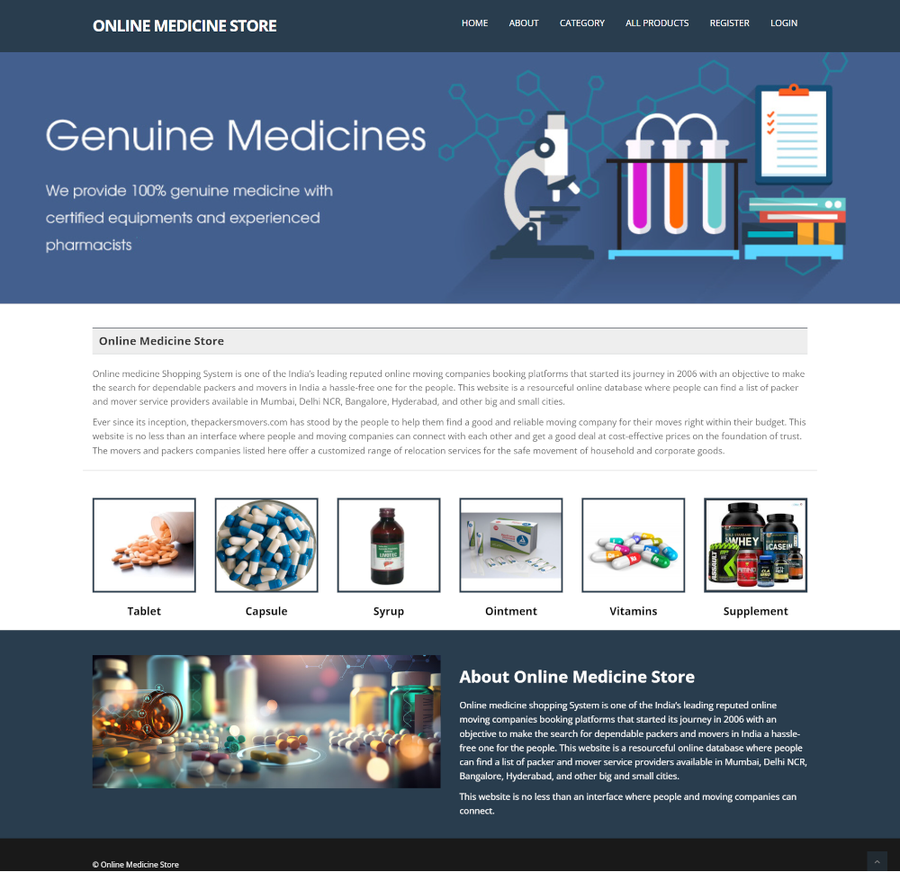 NodeJS Mongo Free Source Code Documentation for Online Medicine Store